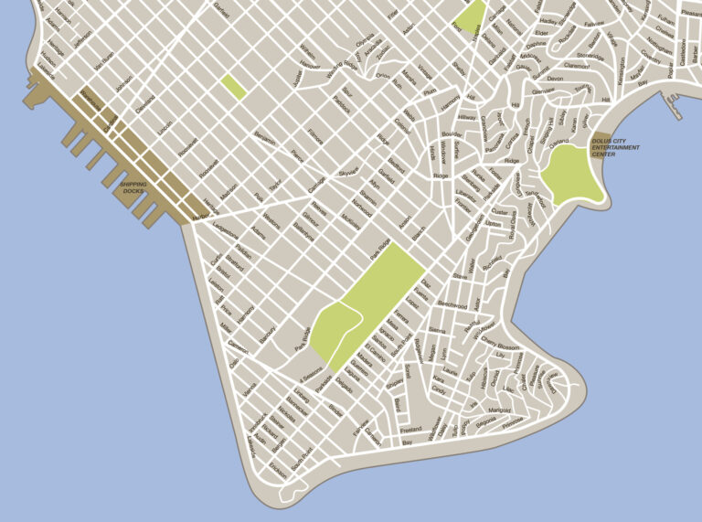 Fictional city street map - Greg Franco - Le Cartographiste