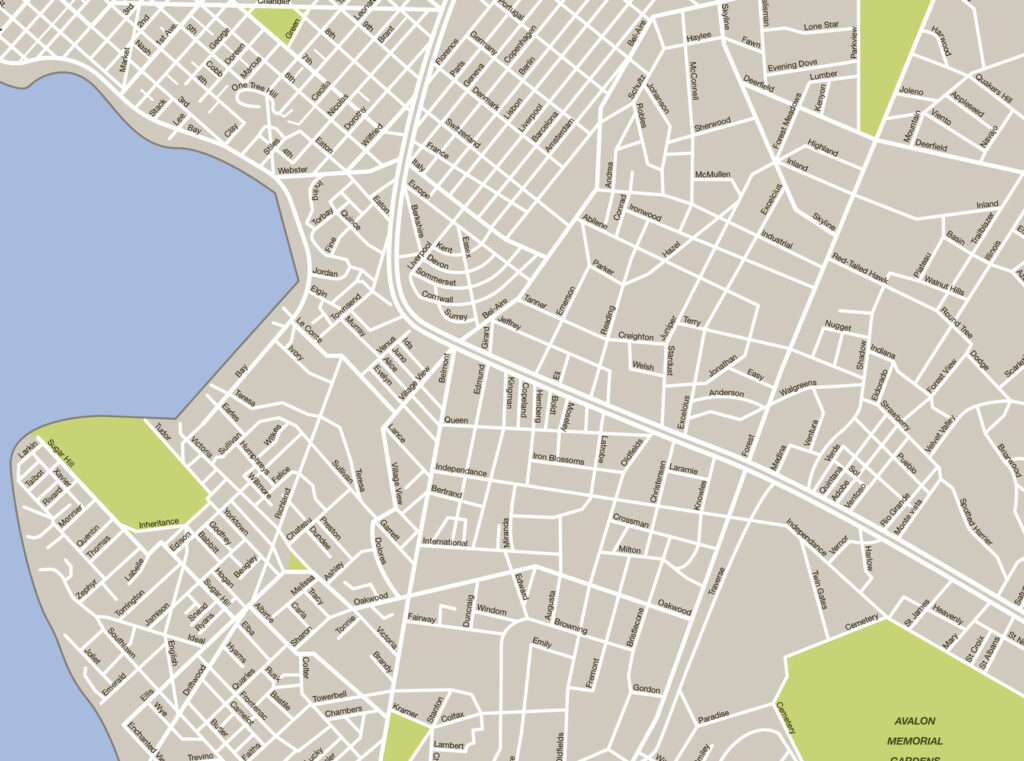 Fictional city street map - Greg Franco - Le Cartographiste