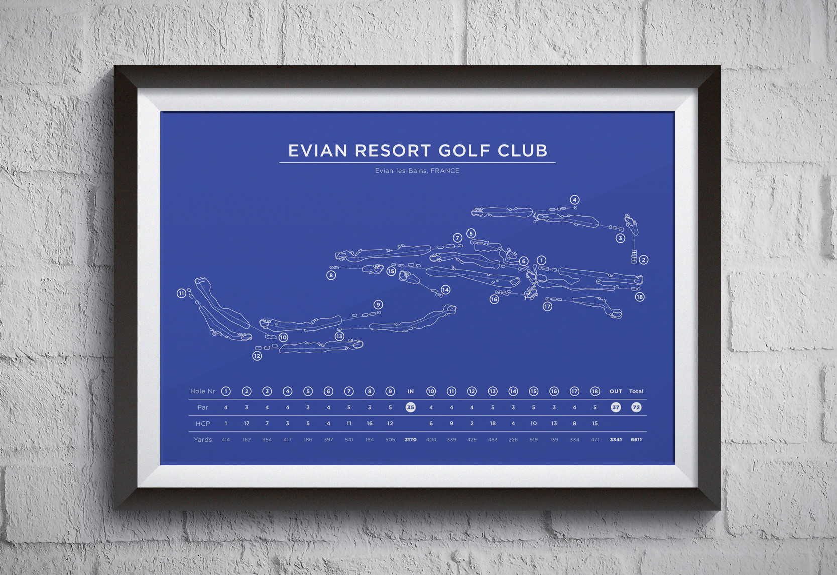 Evian Resort Golf Course Map Poster - Greg Franco - Le Cartographiste