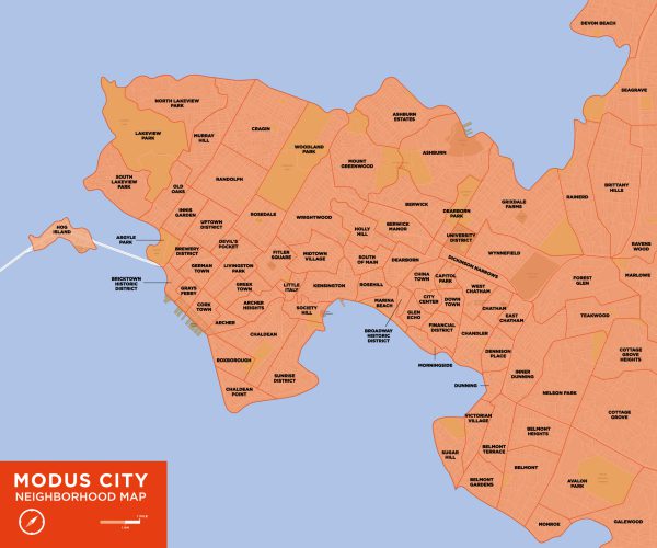 Fictional city street map - Greg Franco - Le Cartographiste