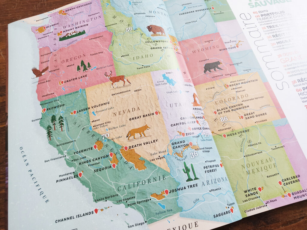 Western United States illustrated map - Le Cartographiste - Greg Franco