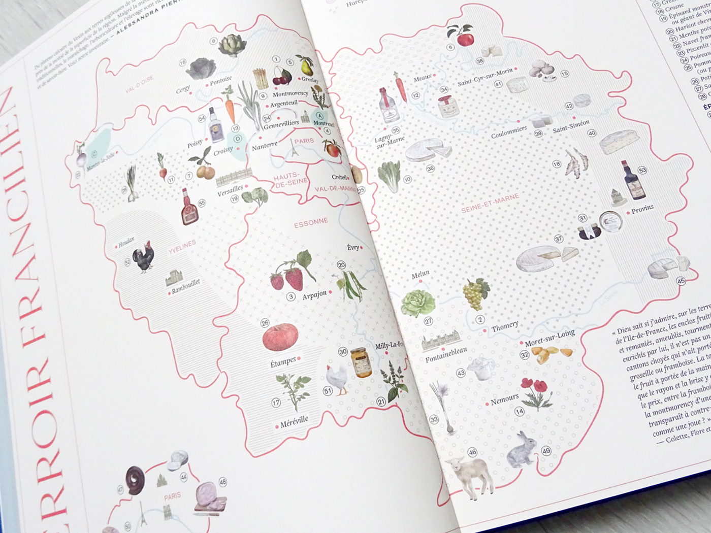 Illustrated map of Paris local food produce - Greg Franco - Le ...