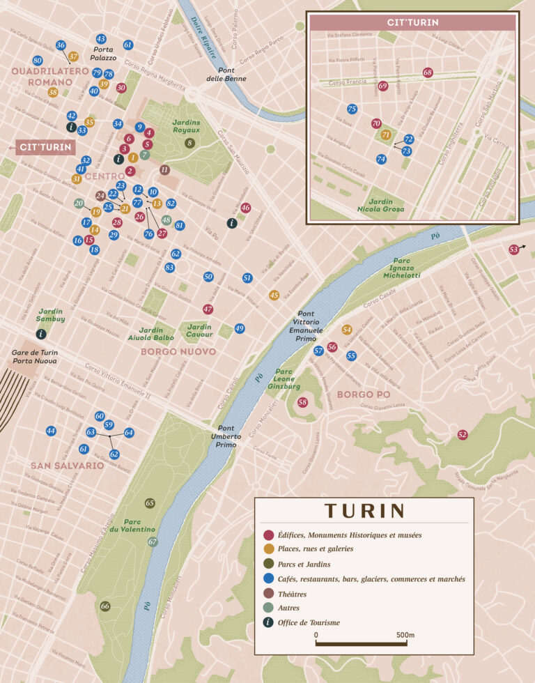 City map of Turin in Italy for Alpes Magazine - Greg Franco - Le ...