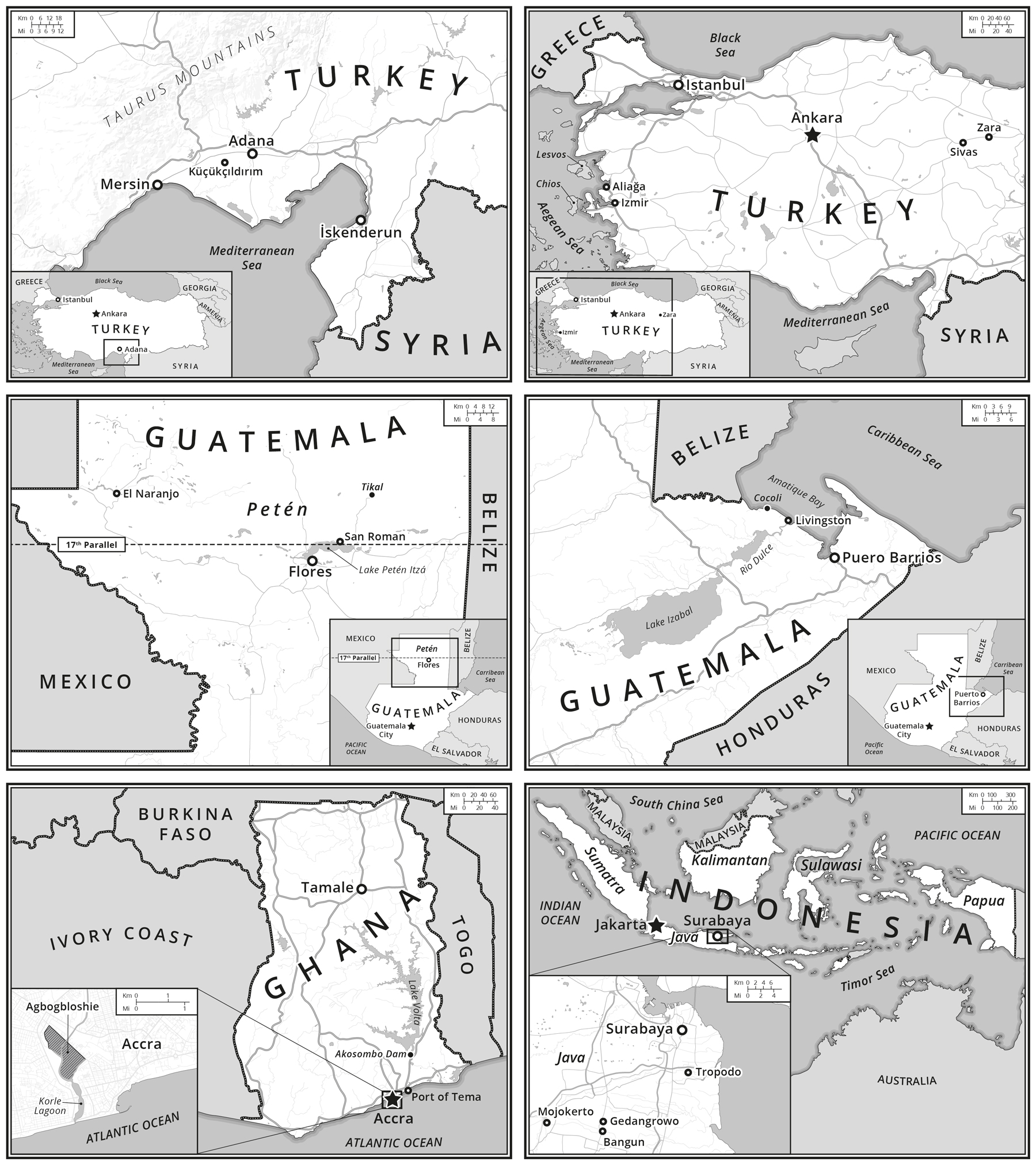 Black and white country maps for investigative book: Waste Wars - Greg ...